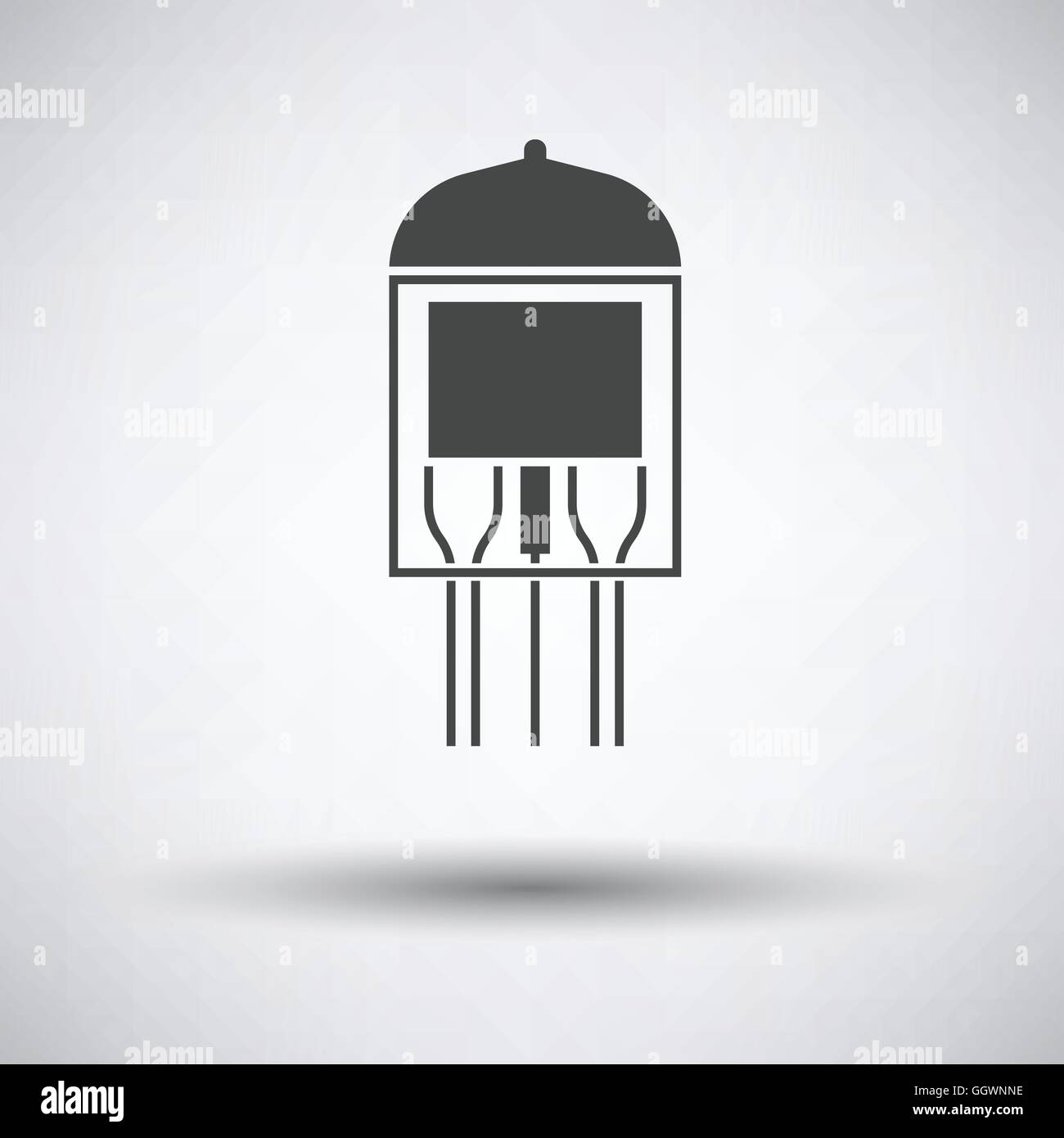 Electronic vacuum tube icon on gray background with round shadow ...