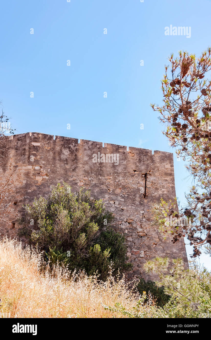 The old fort at the sea port town of Sitia on the Greek island of Crete ...