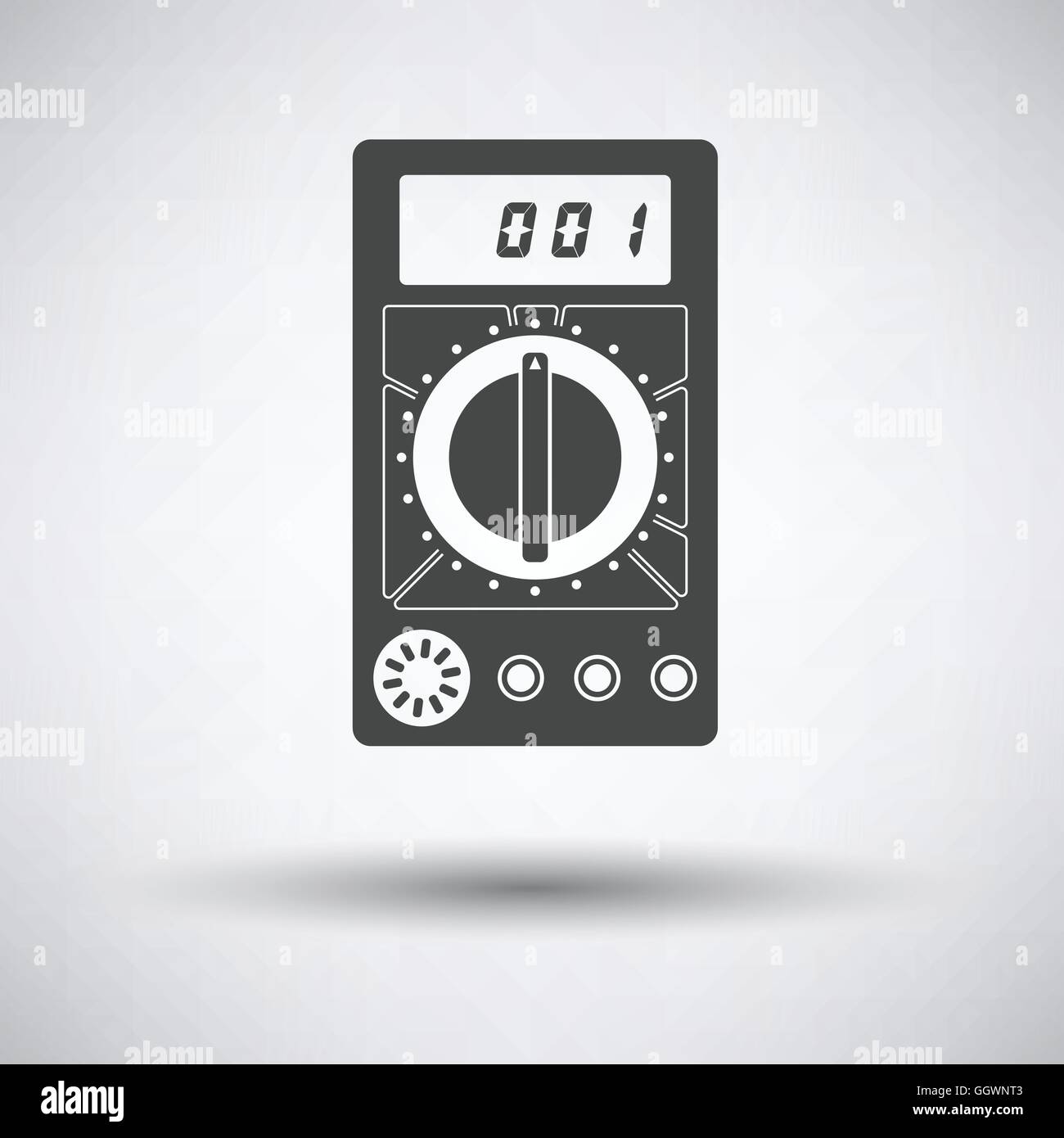 Multimeter icon on gray background with round shadow. Vector ...