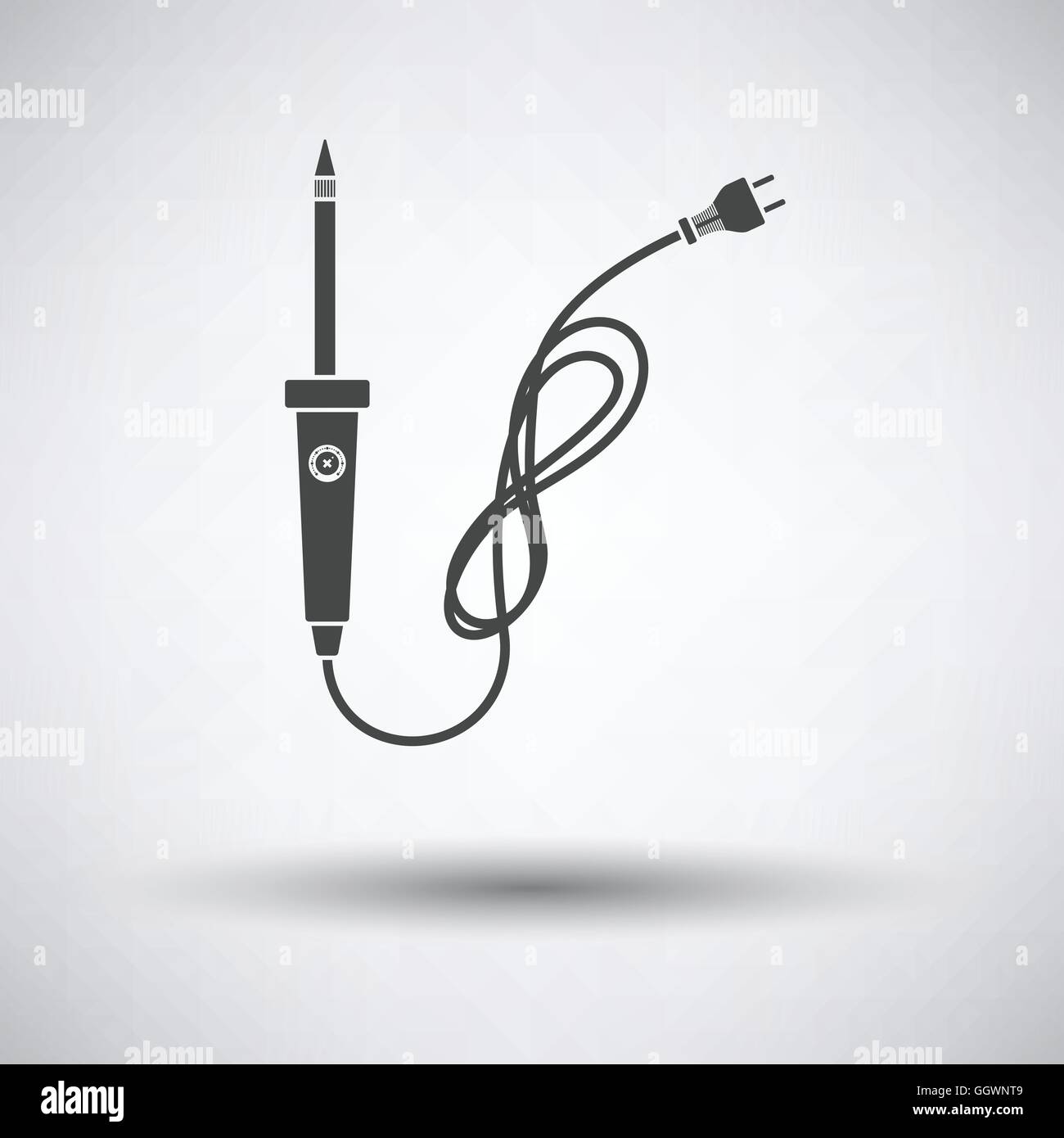 Soldering iron icon on gray background with round shadow. Vector ...