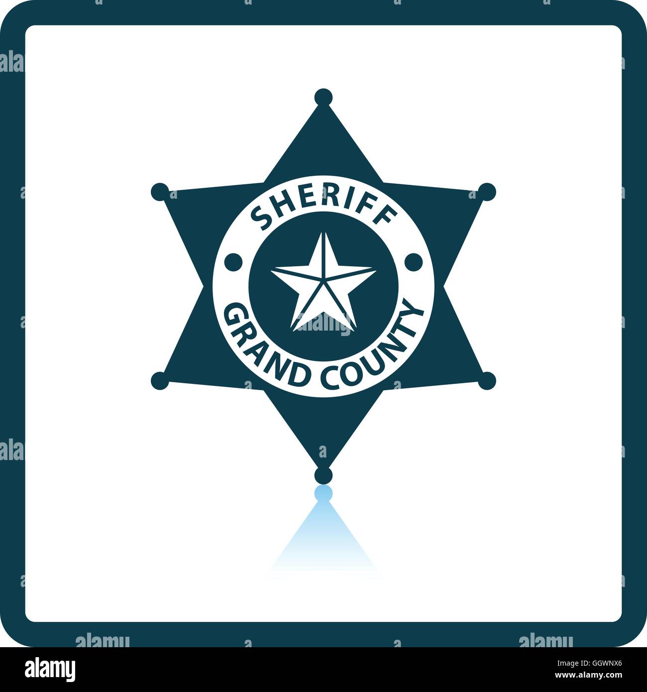 Sheriff badge icon. Shadow reflection design. Vector illustration Stock ...