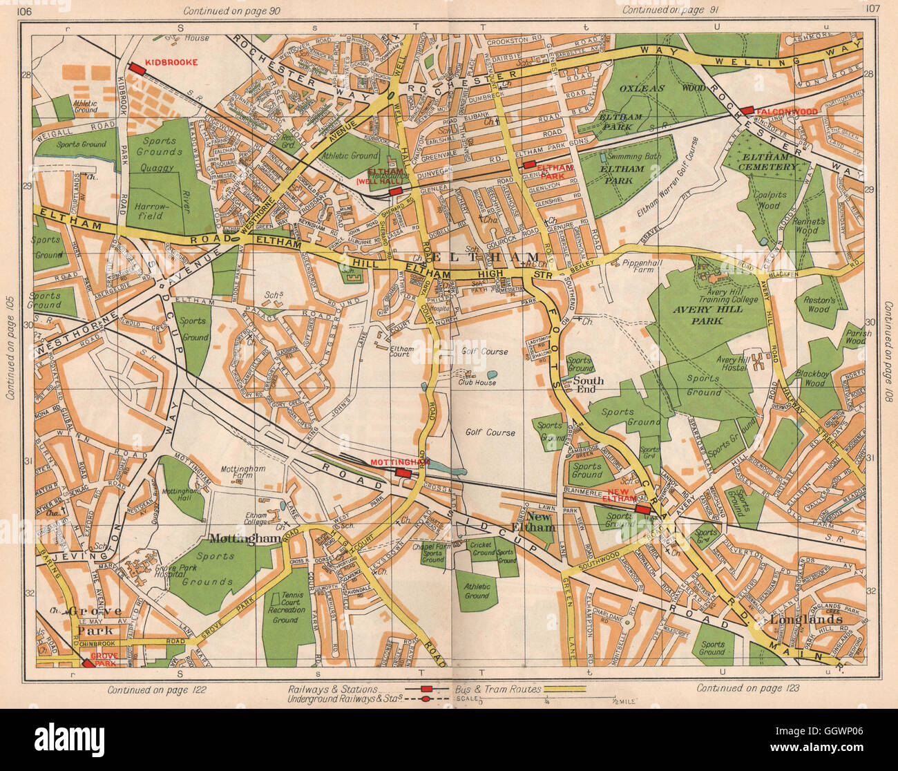 SE LONDON. Mottingham Eltham Grove Park Longlands New Eltham, 1938 ...