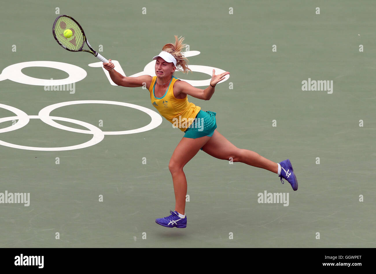 Daria Gavrilova in action against Serena Williams during the women's ...