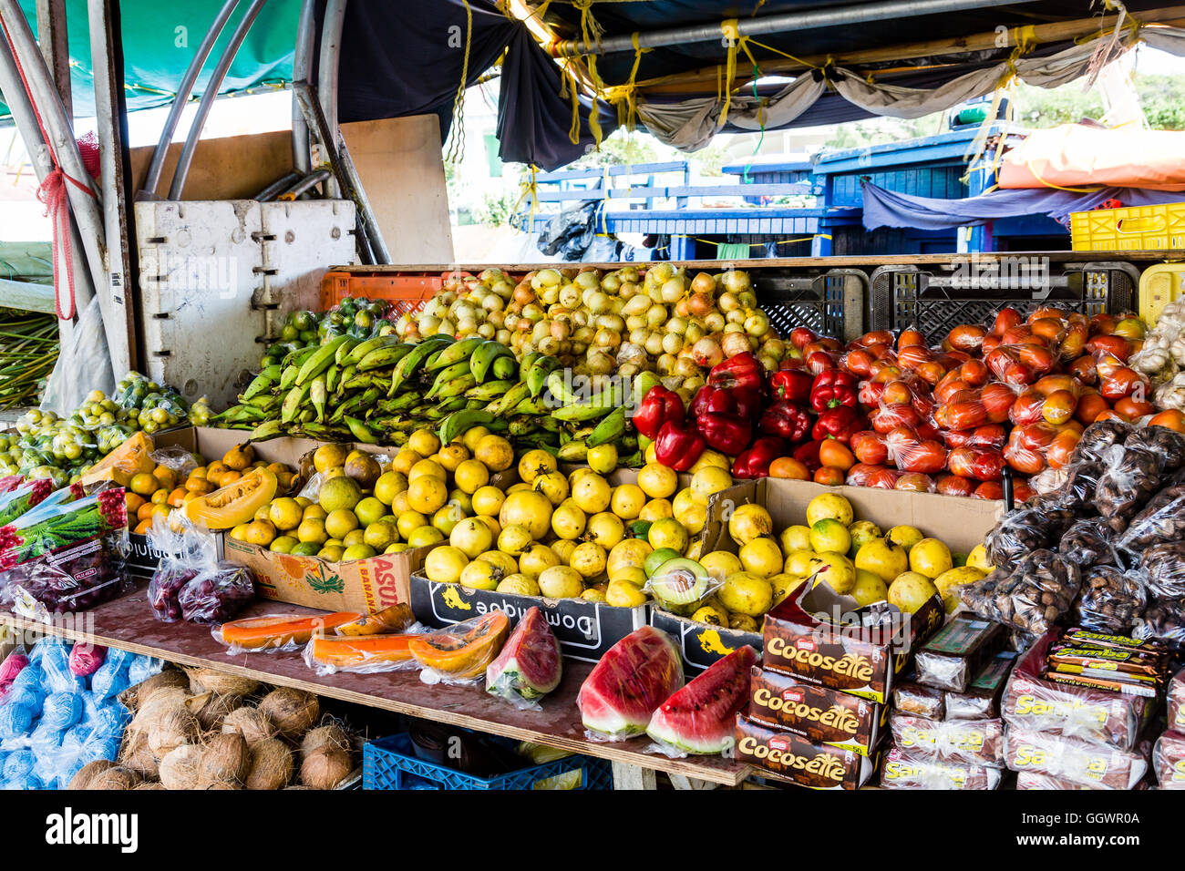 Tropical Fruit at a local Curacao Market Stock Photo - Alamy
