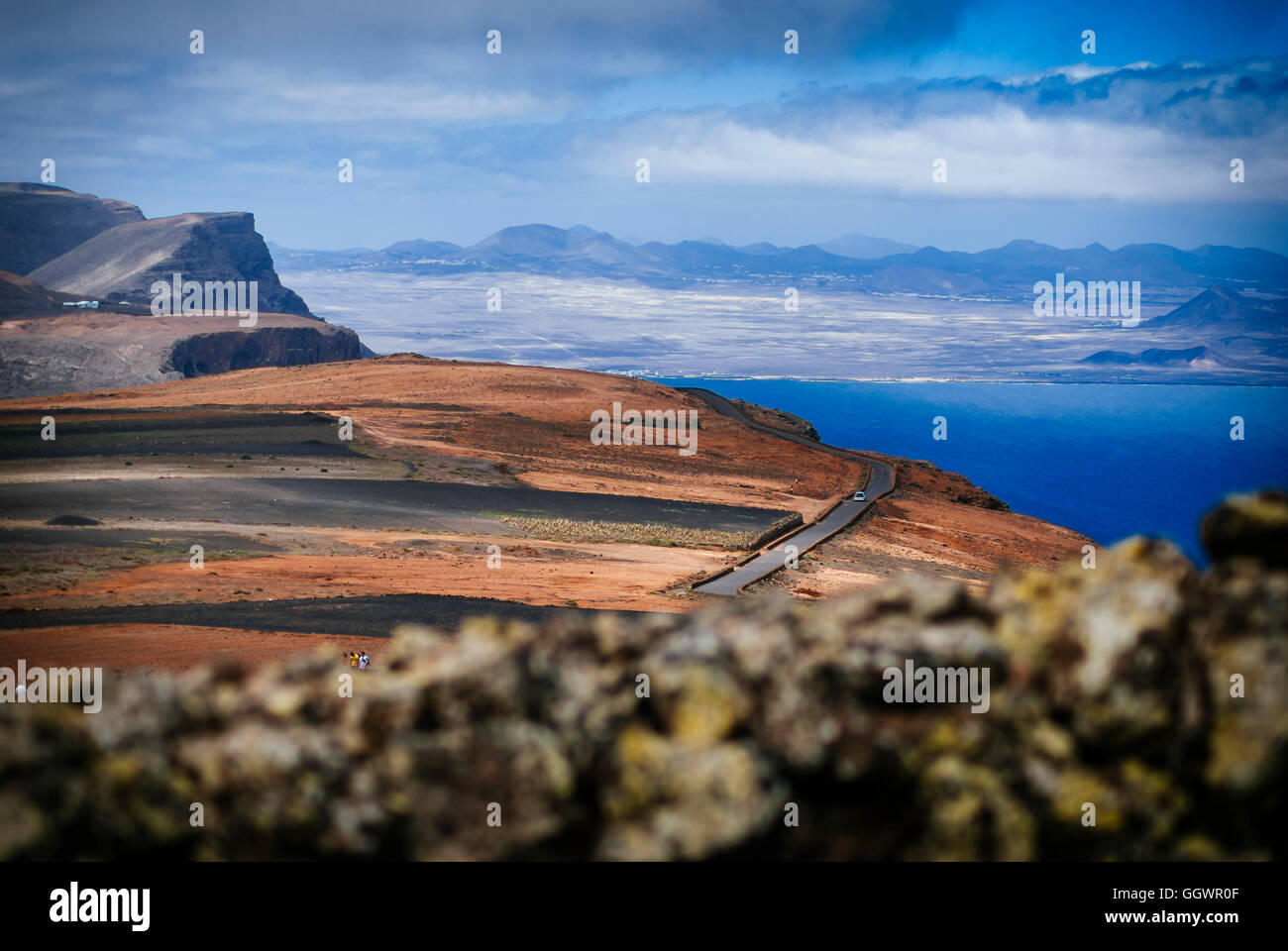 Views towards the interior of the island from El Mirador del Rio ...