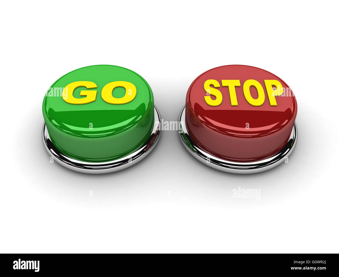 Go stop buttons. Concept 3D illustration Stock Photo - Alamy