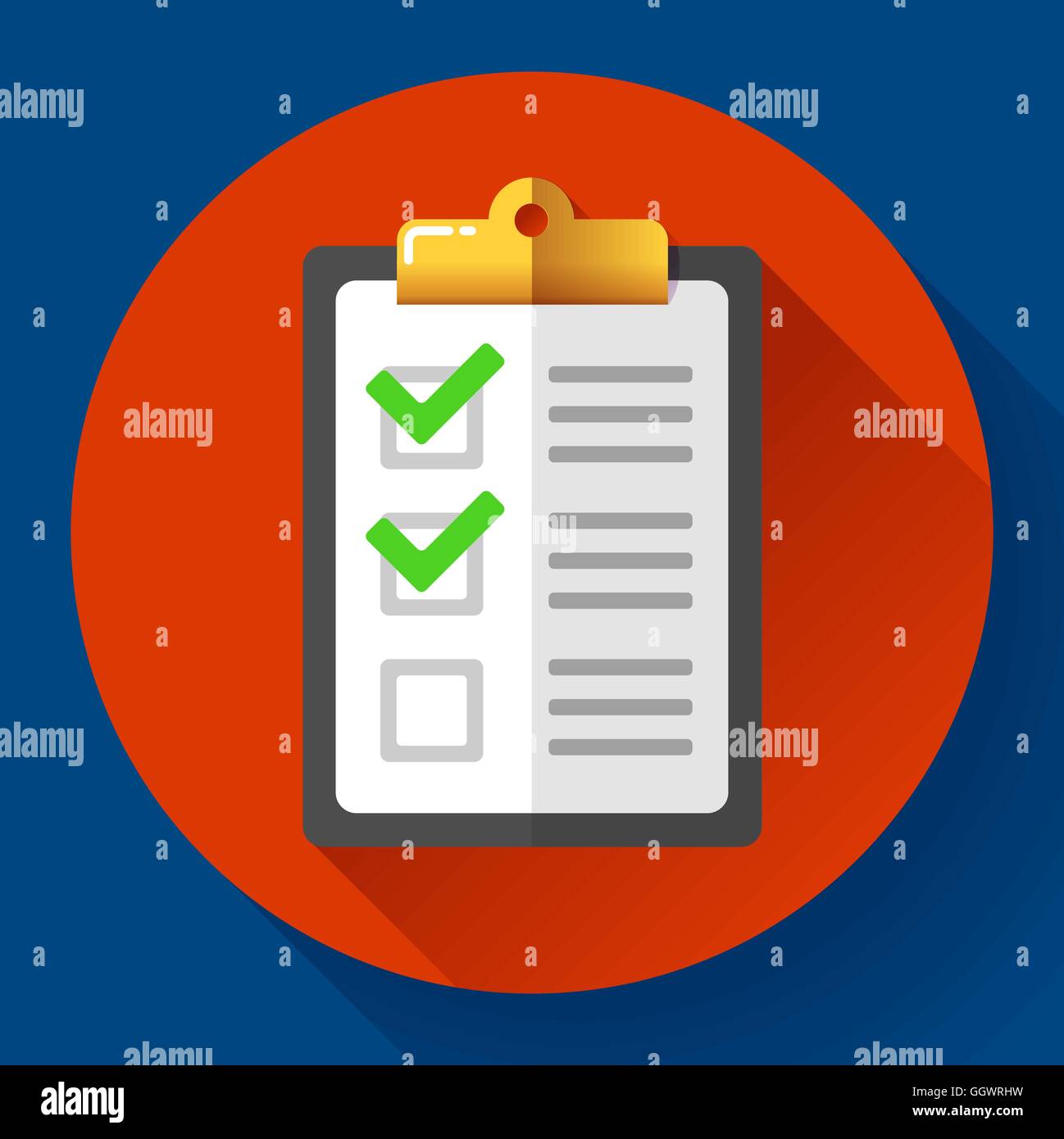 vector clipboard with green checklist icon flat Stock Vector Image ...