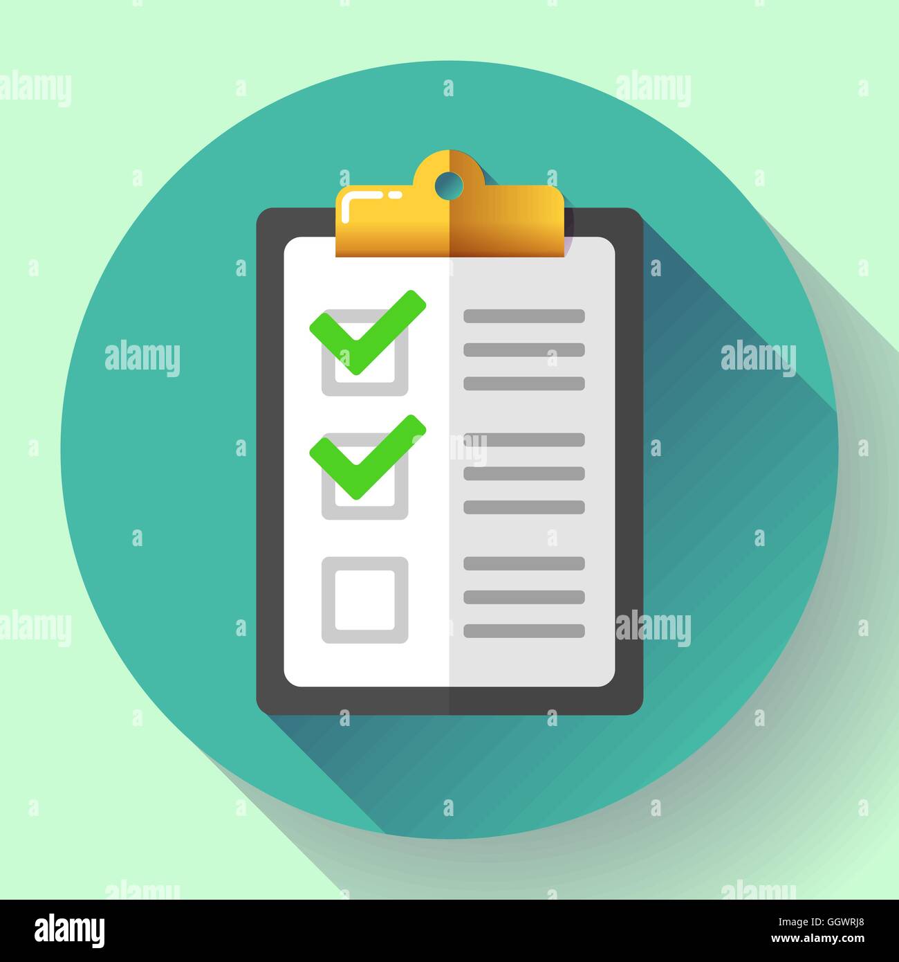 vector clipboard with green checklist icon flat Stock Vector Image ...