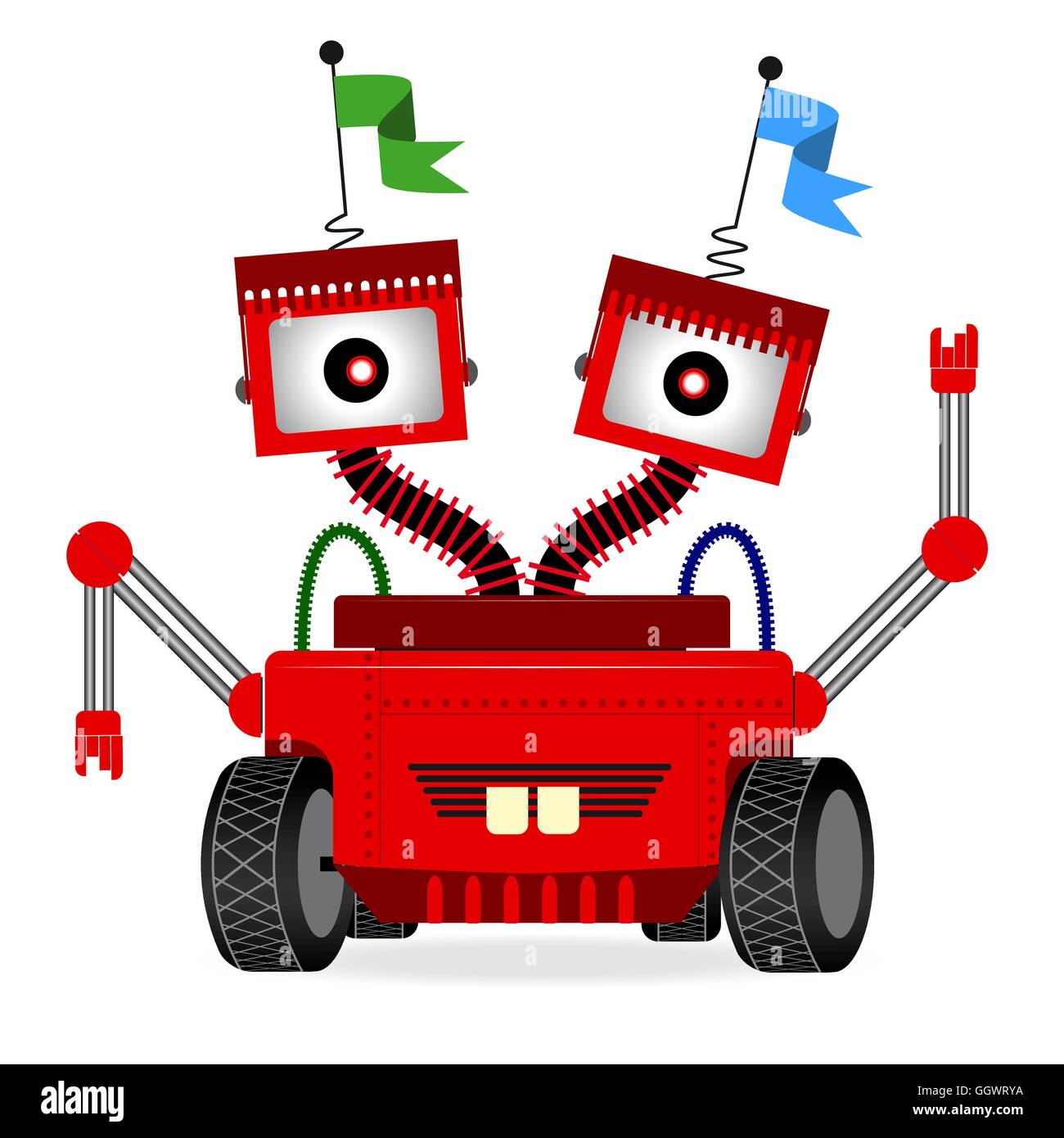 Vector illustration with cute cartoon redrobot Stock Vector Image & Art ...