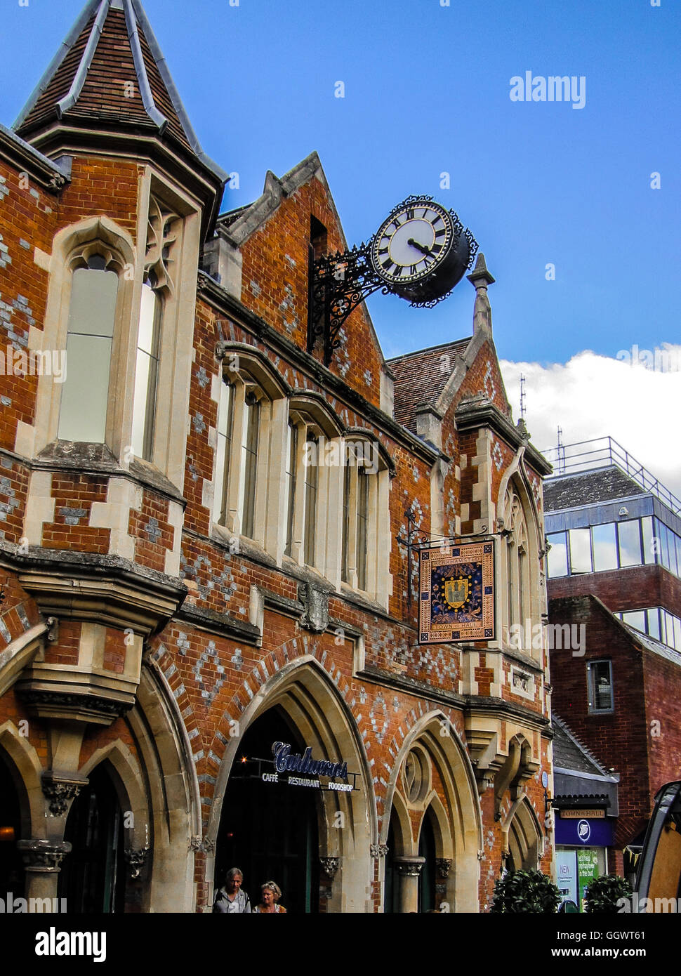 Victorian style Berkhamsted Old Town Hall, built 1859 with a striking ...