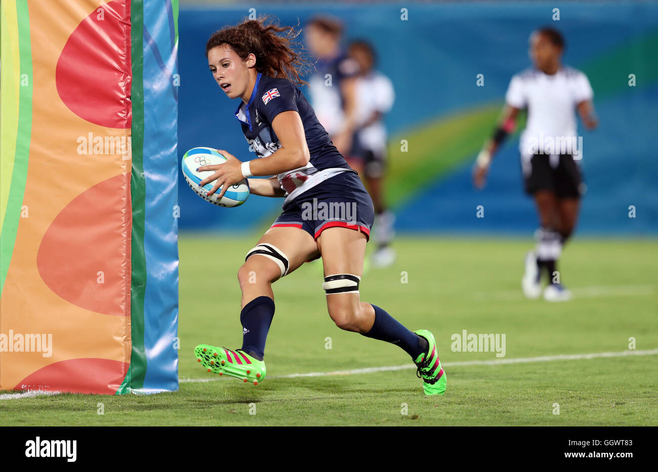 Great Britain's Abbie Brown scores a try during the Women's Quarter ...