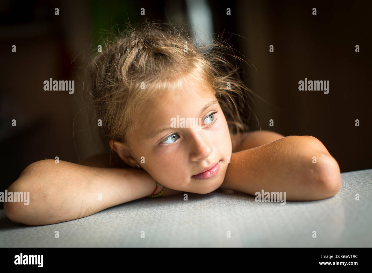 Portrait of little cute girl. Close-up Stock Photo - Alamy