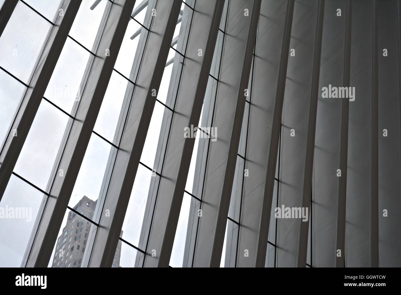 A view inside the Oculus PATH train station at the World Trade Center ...