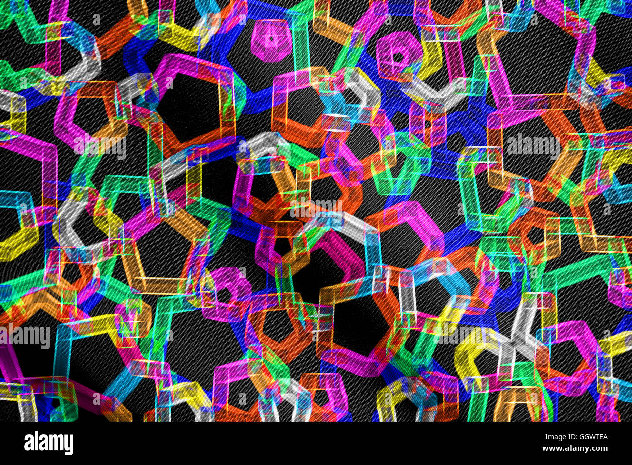 Colorful geometric pattern from polygons waving in the wind with ...