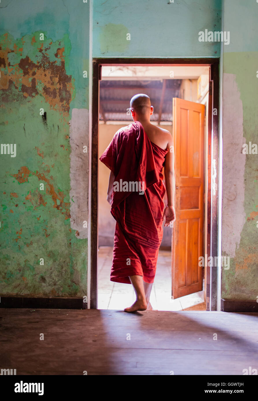 Buddhist monk walking through hi-res stock photography and images - Alamy