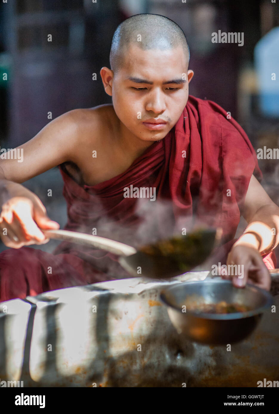 Buddhist monk bowl food hi-res stock photography and images - Alamy