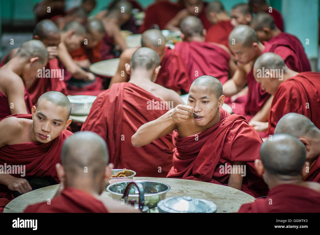 Buddhist Monk's Lunch Stock Photo - Alamy
