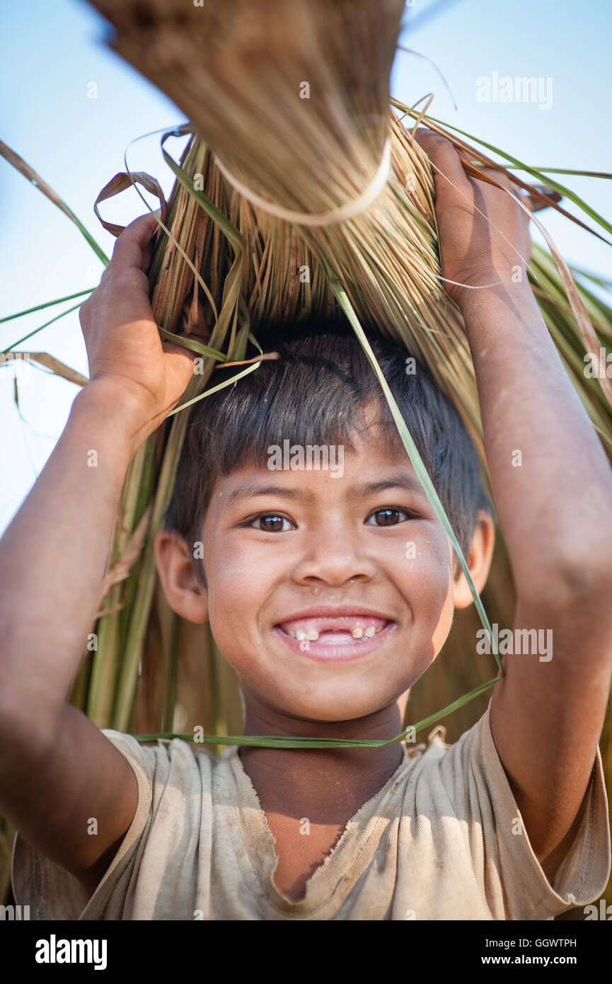 Burmese Countryside Boy Stock Photo - Alamy
