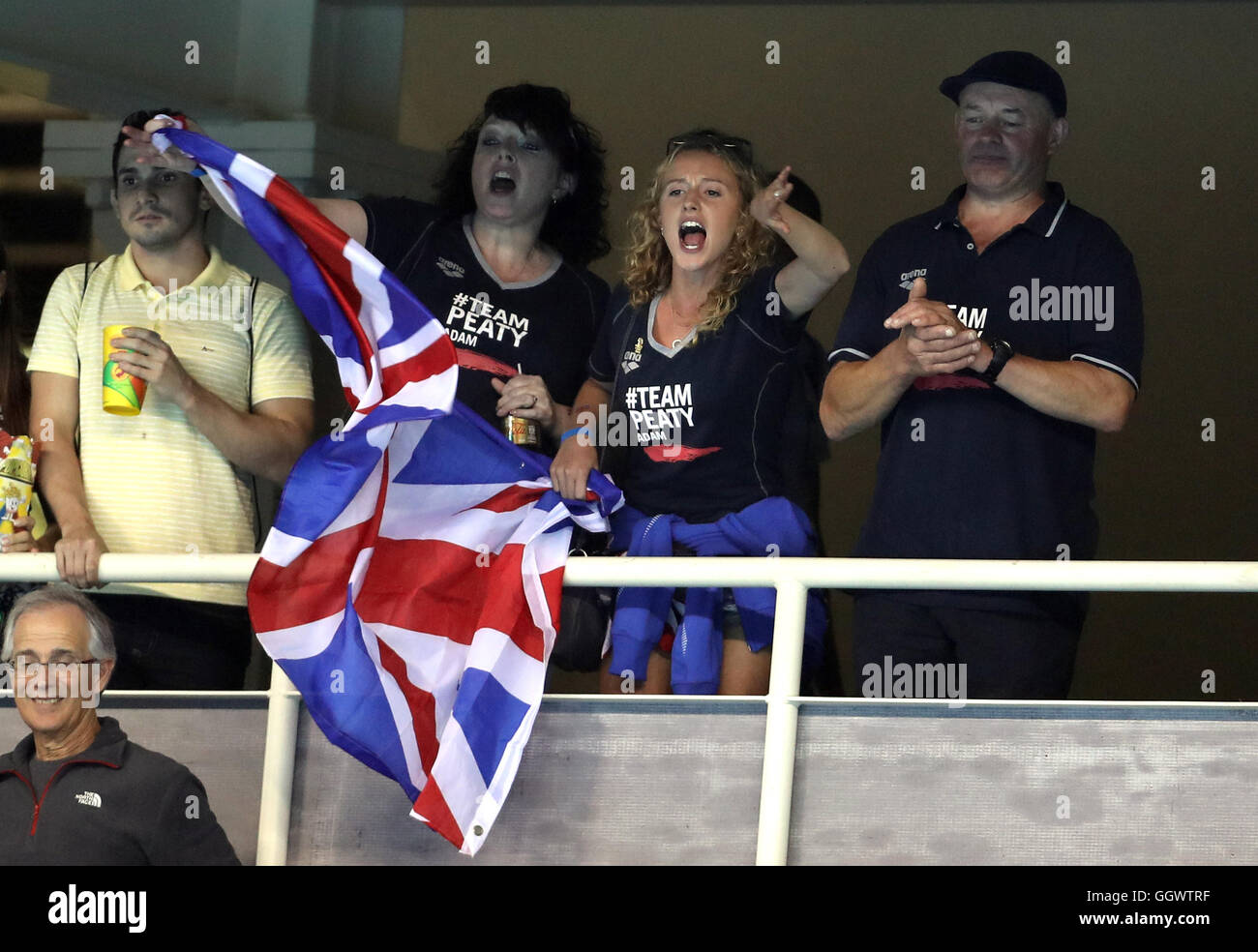 Mark and Caroline Peaty who await the Men's 100m Final where their son ...