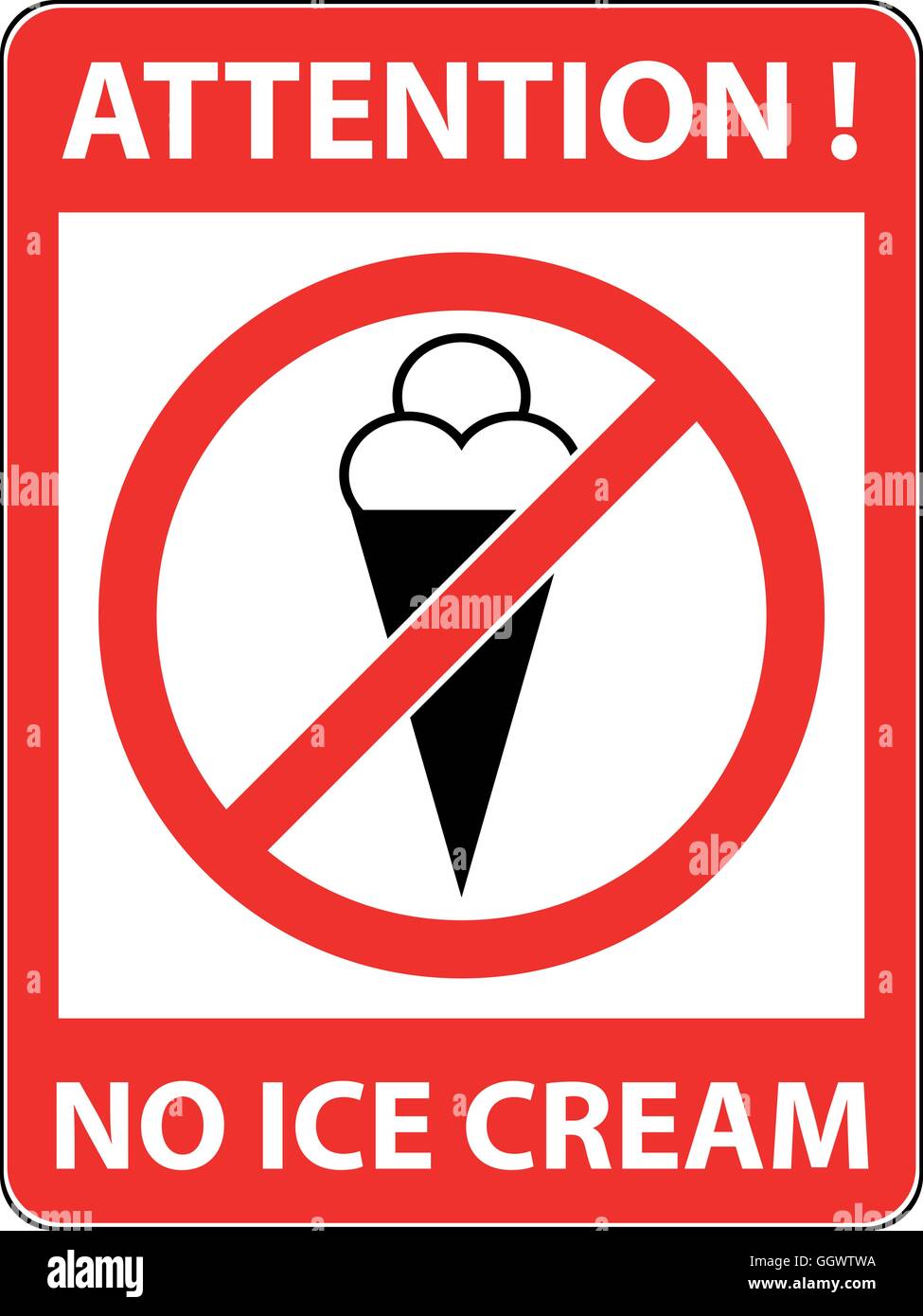 No ice cream, food, eat prohibited symbol. Vector Stock Vector Image ...