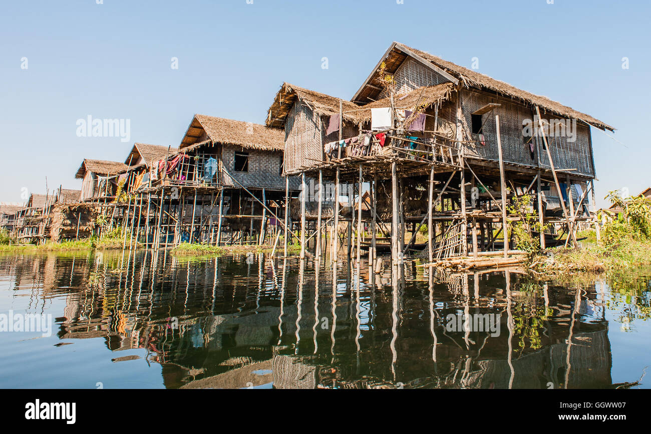 Inle Lake Floating Village Stock Photo - Alamy