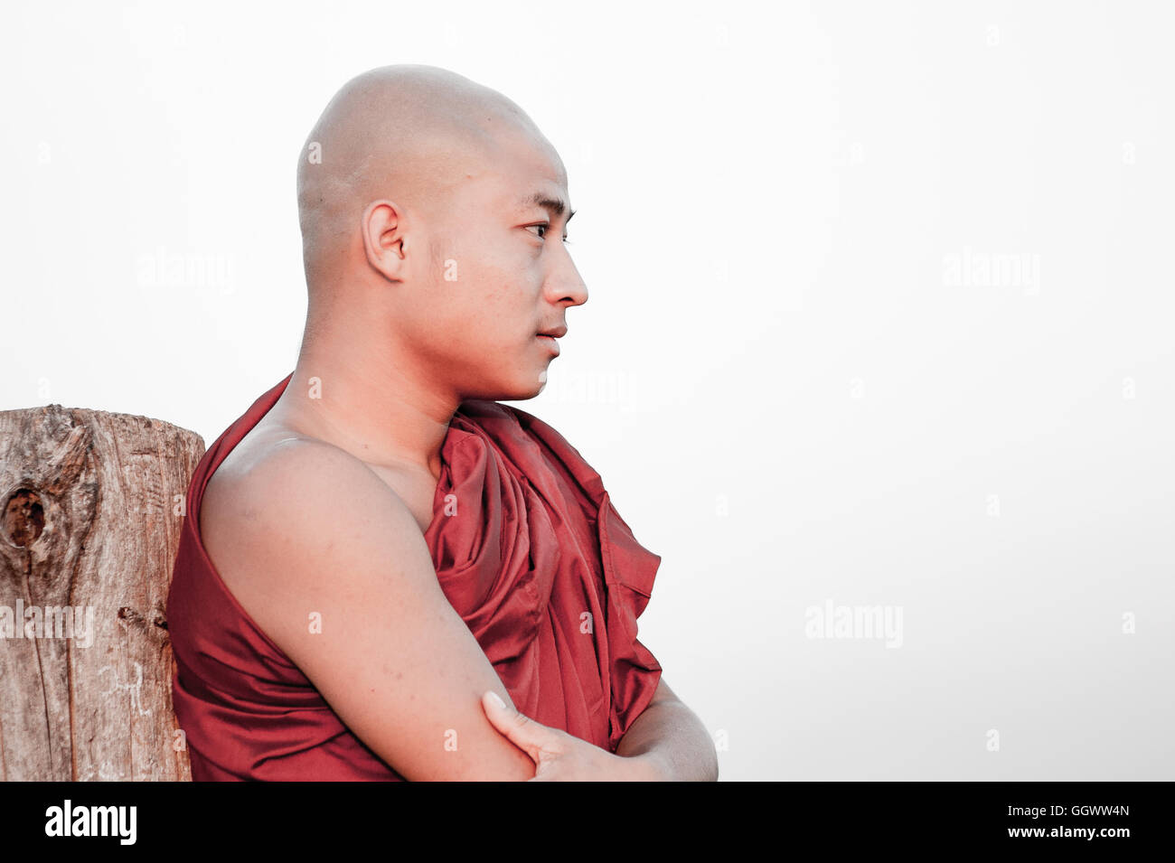 Bald buddhist monk hi-res stock photography and images - Alamy