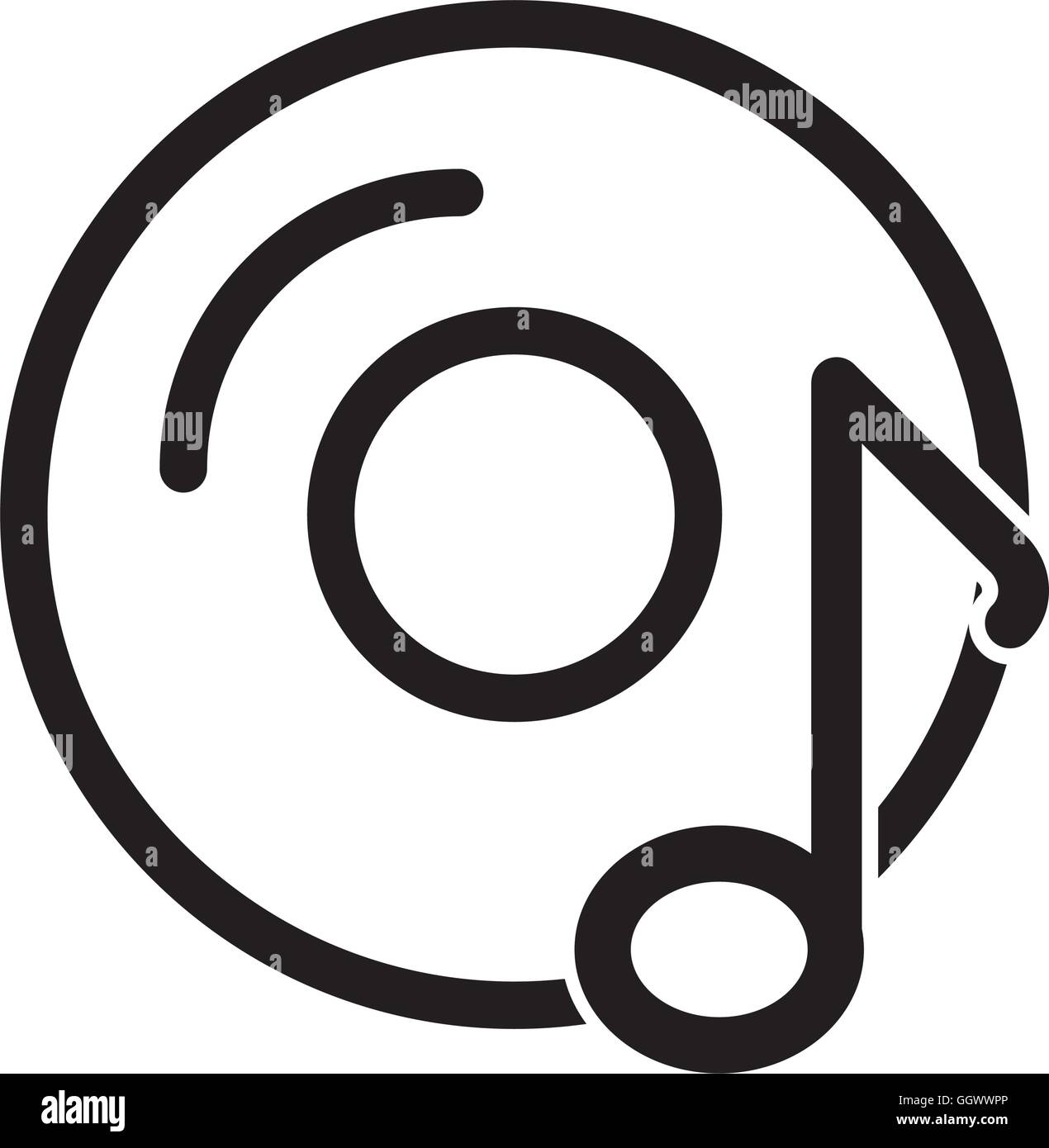 music note vinyl melody sound icon. Vector graphic Stock Vector Image ...