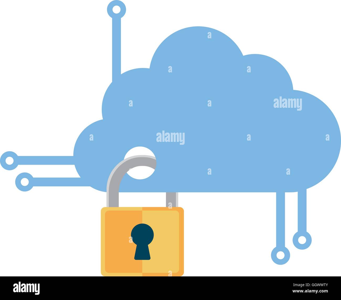 padlock cloud security system icon. Vector graphic Stock Vector Image & Art - Alamy