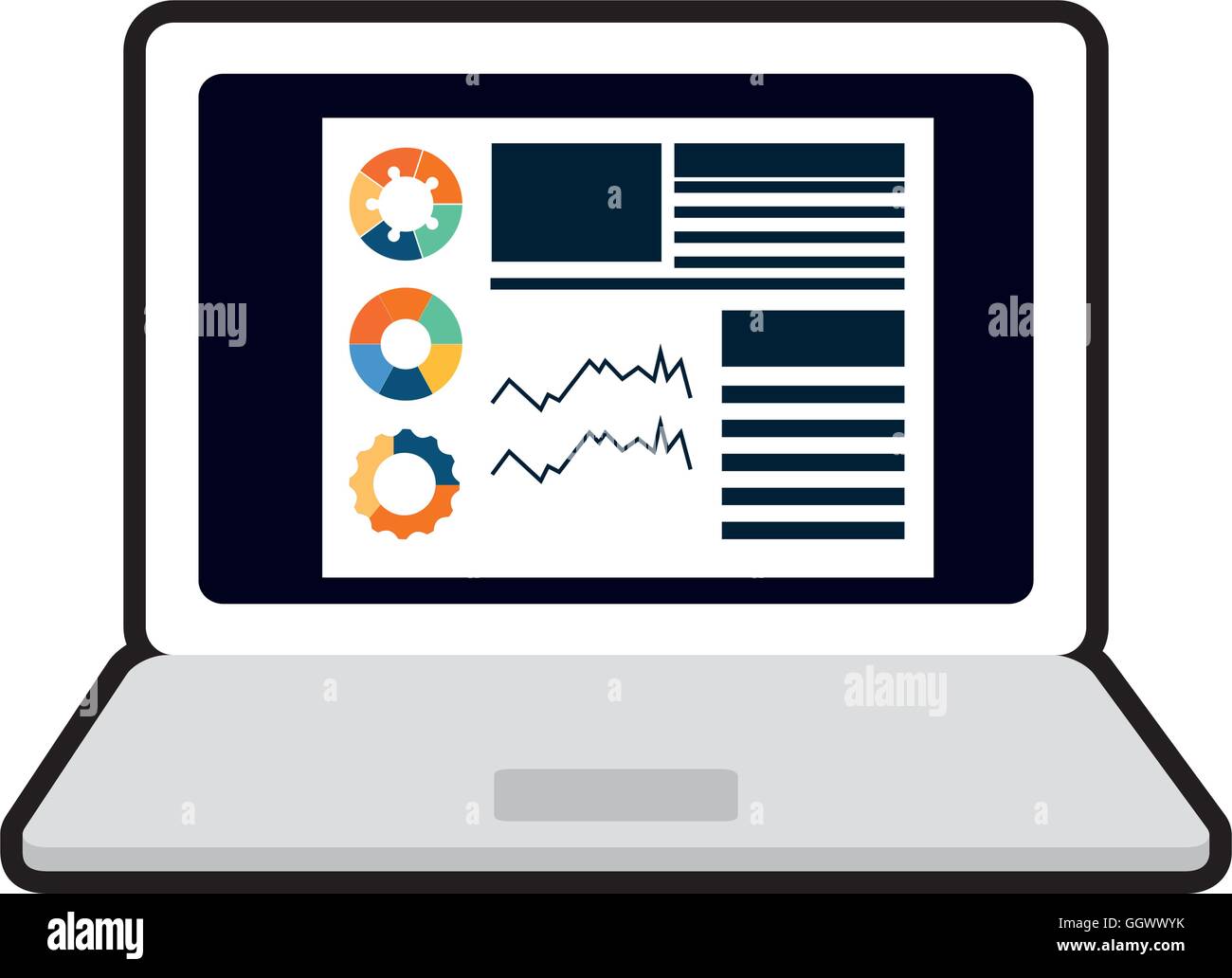 infographic laptop document site icon. Vector graphic Stock Vector ...