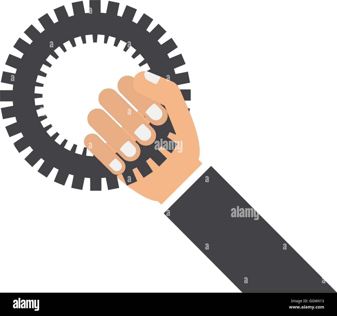 hand cog gear machine part icon. Vector graphic Stock Vector Image ...
