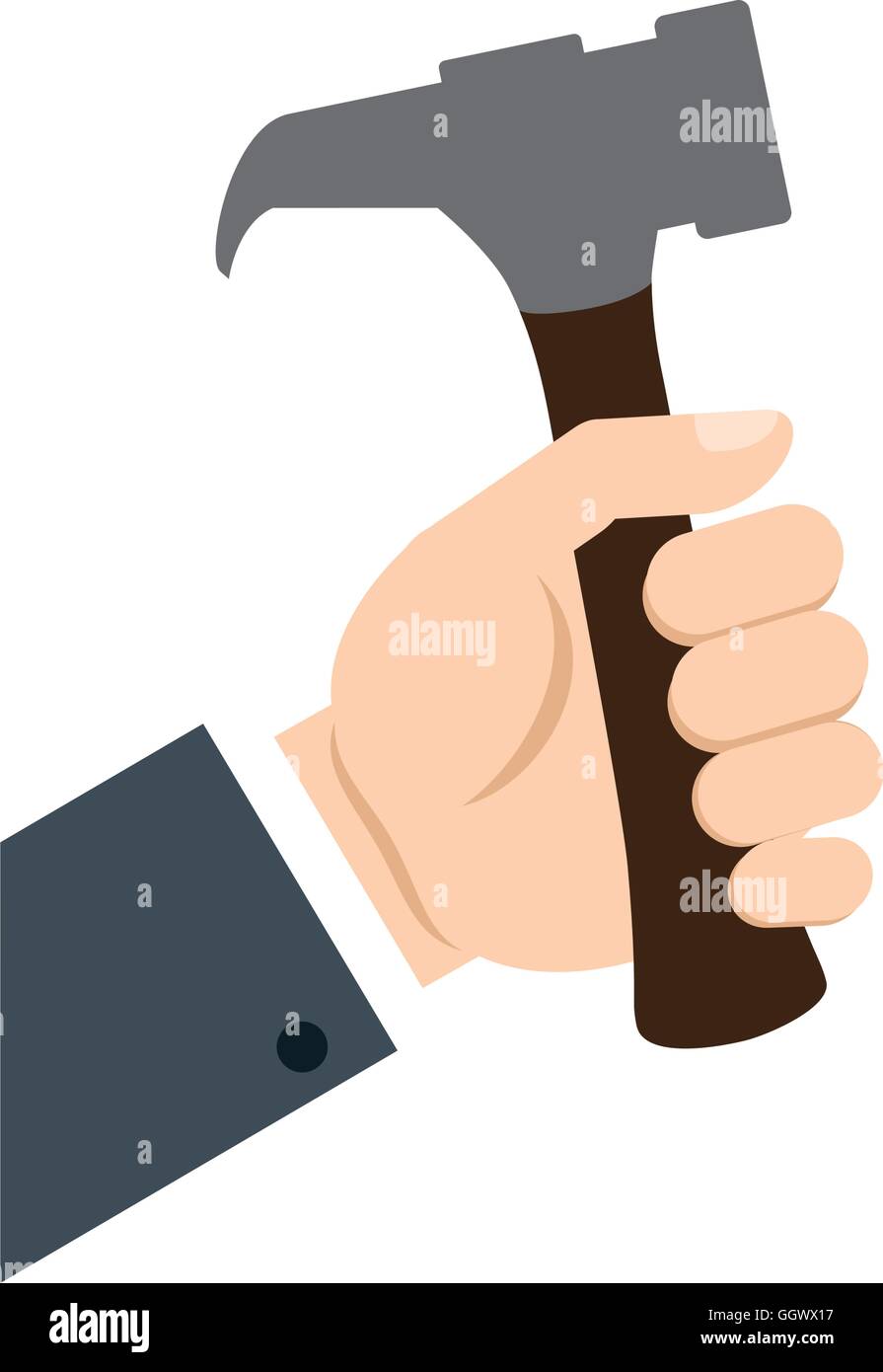 hammer hand tool construction icon. Vector graphic Stock Vector Image ...
