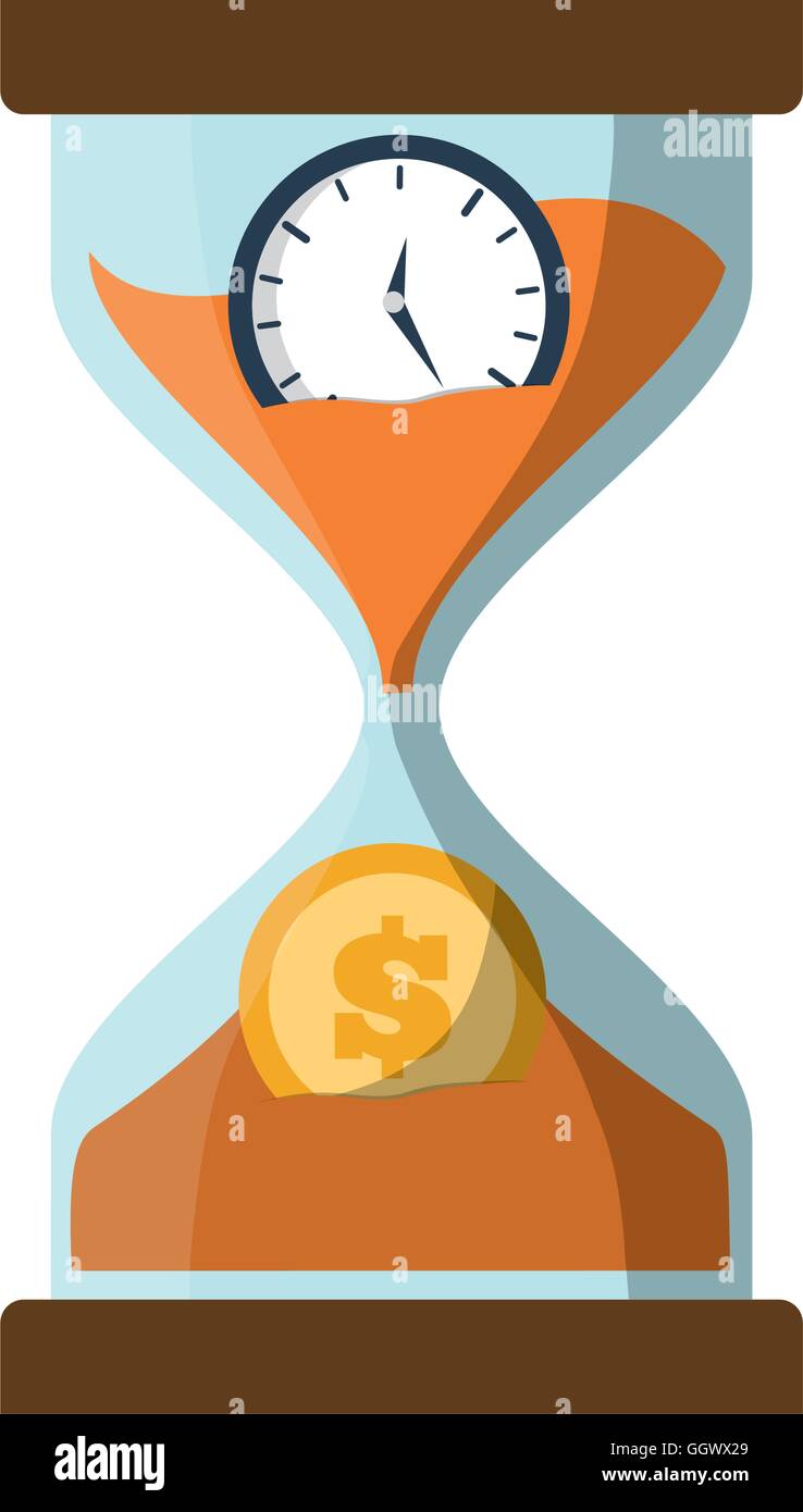 clock haourglass coin money icon. Vector graphic Stock Vector Image ...