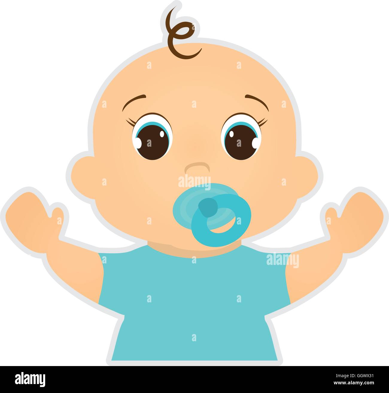 boy baby cute little childhood icon. Vector graphic Stock Vector Image ...