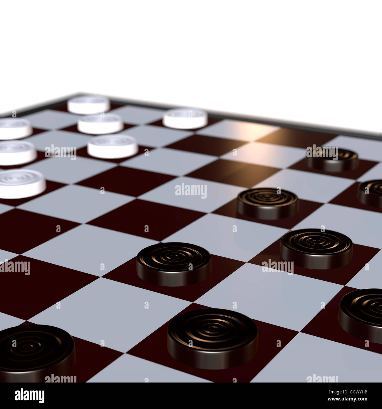 3d illustration of chess situation with board Stock Photo - Alamy