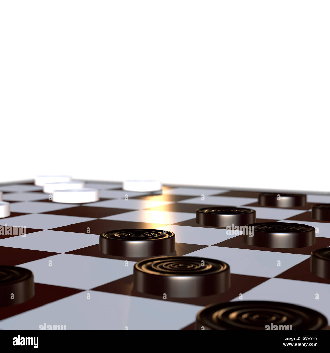 3d illustration of chess situation with board Stock Photo - Alamy
