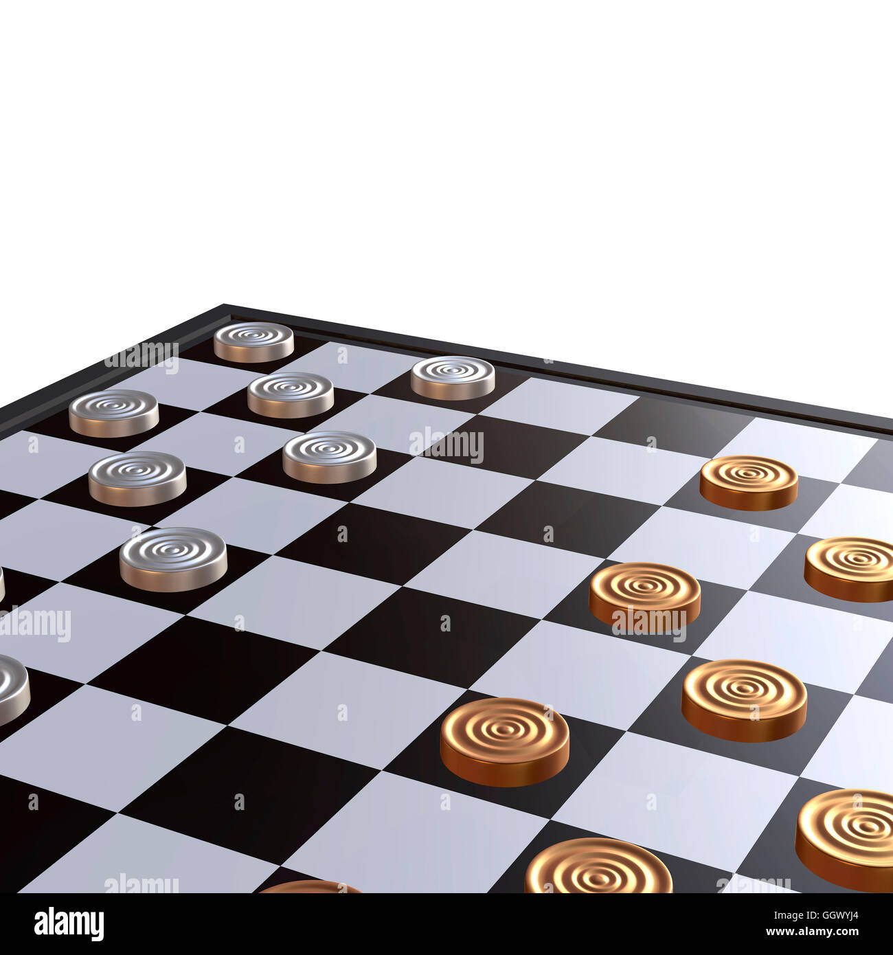 3d illustration of chess situation with board Stock Photo - Alamy