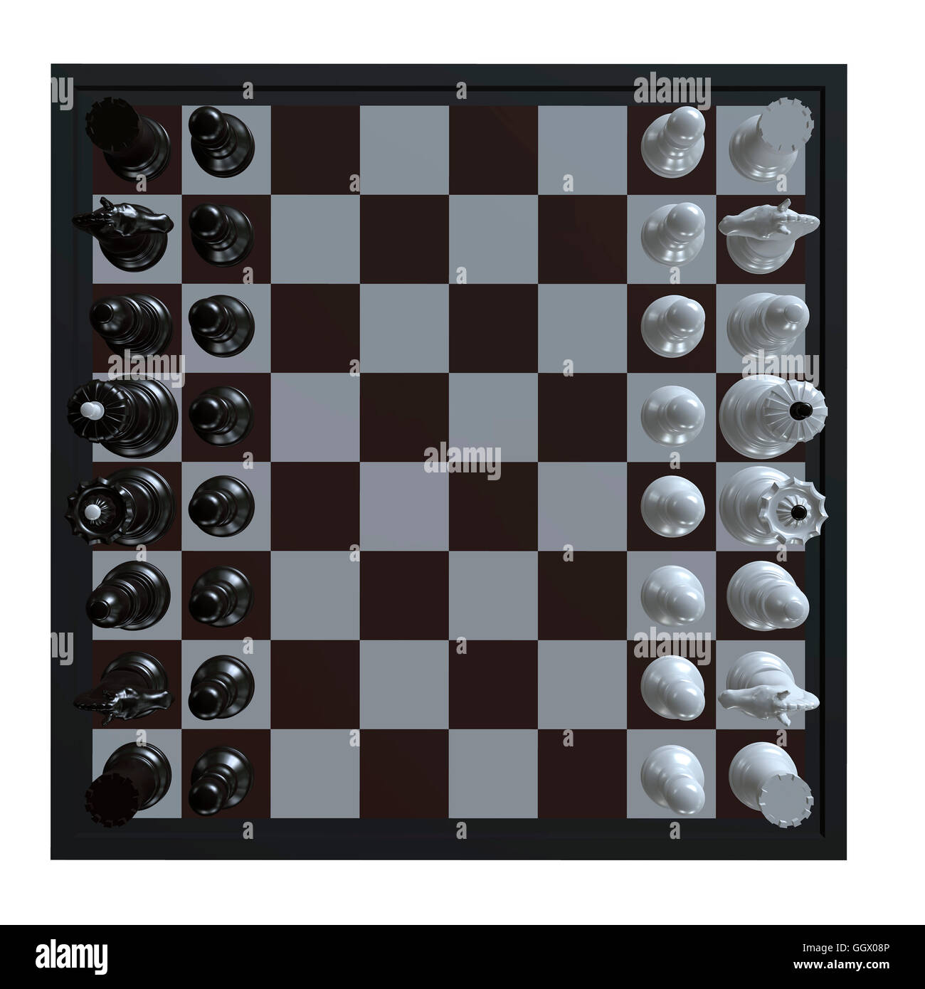 3d illustration of chess situation with figures Stock Photo - Alamy