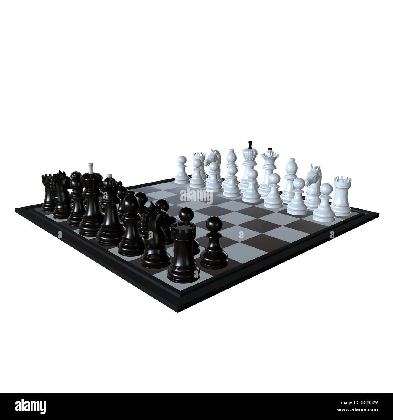 3d illustration of chess situation with figures Stock Photo - Alamy