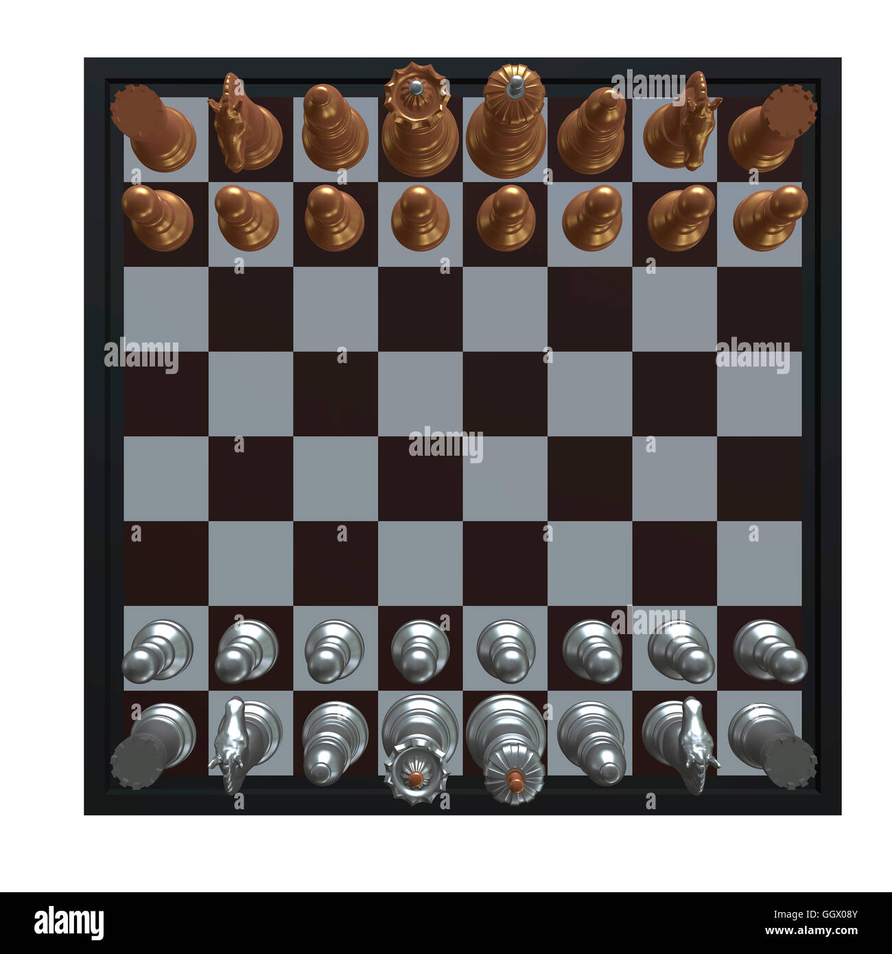 3d illustration of chess situation with figures Stock Photo - Alamy