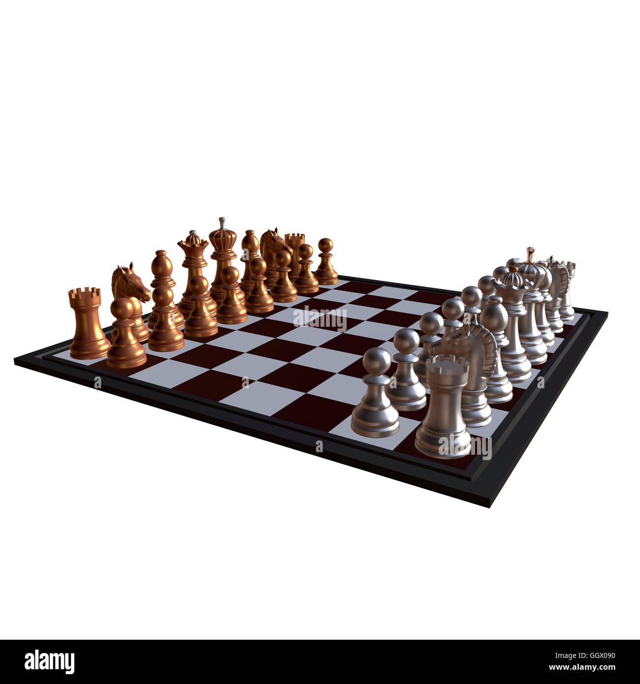 3d illustration of chess situation with figures Stock Photo - Alamy