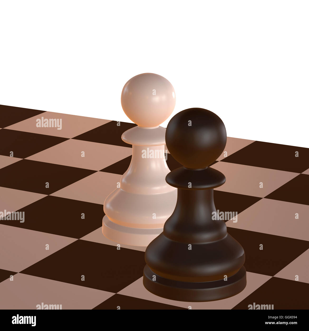 3d illustration of chess situation with figures Stock Photo - Alamy