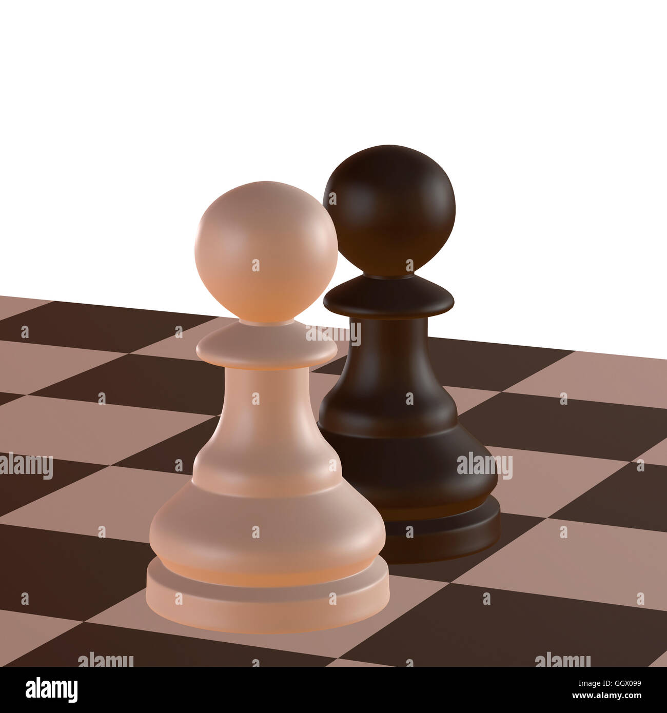 3d illustration of chess situation with figures Stock Photo - Alamy