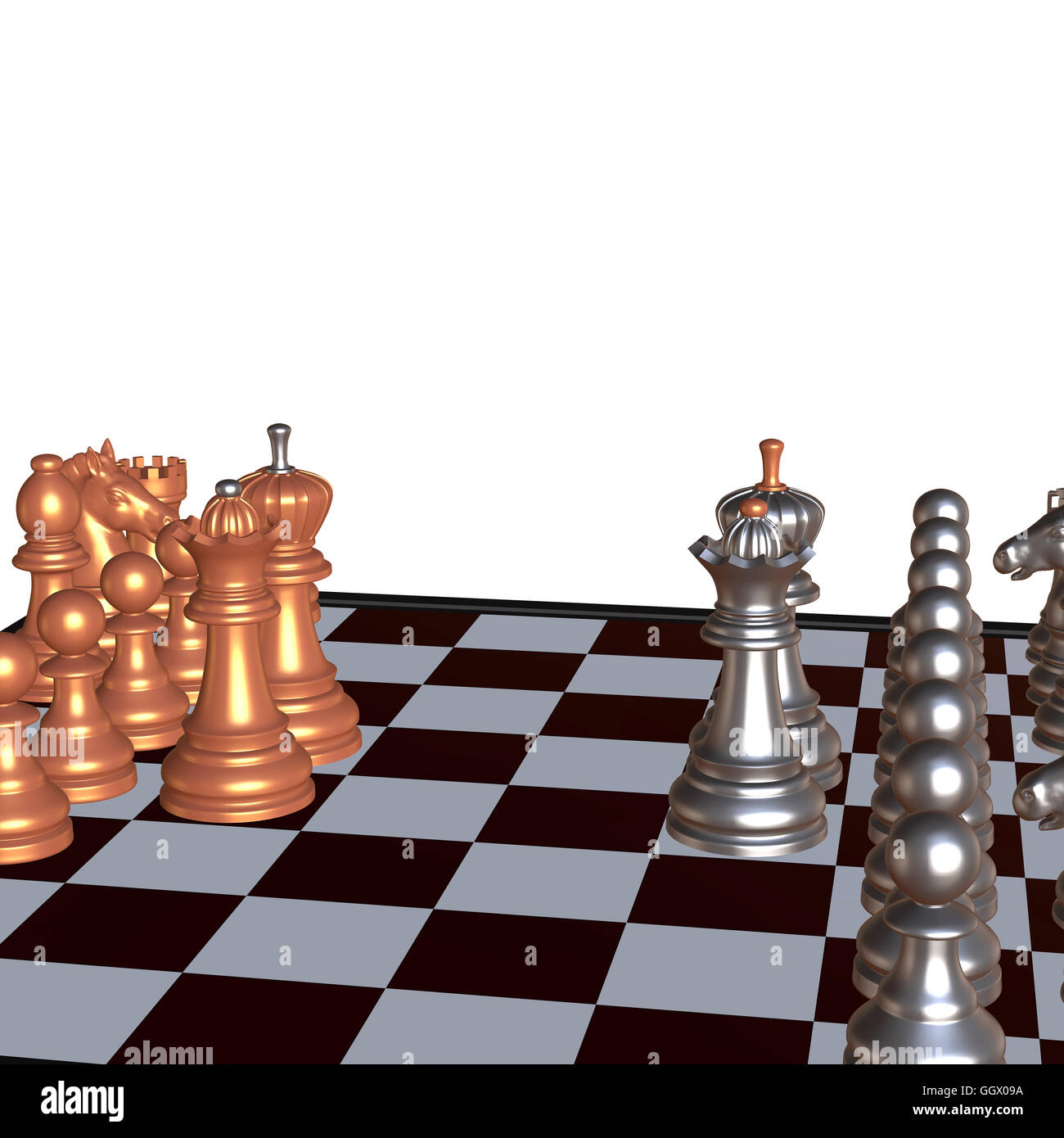 3d illustration of chess situation with figures Stock Photo - Alamy