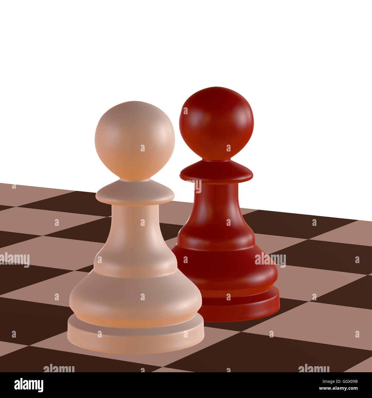 3d illustration of chess situation with figures Stock Photo - Alamy