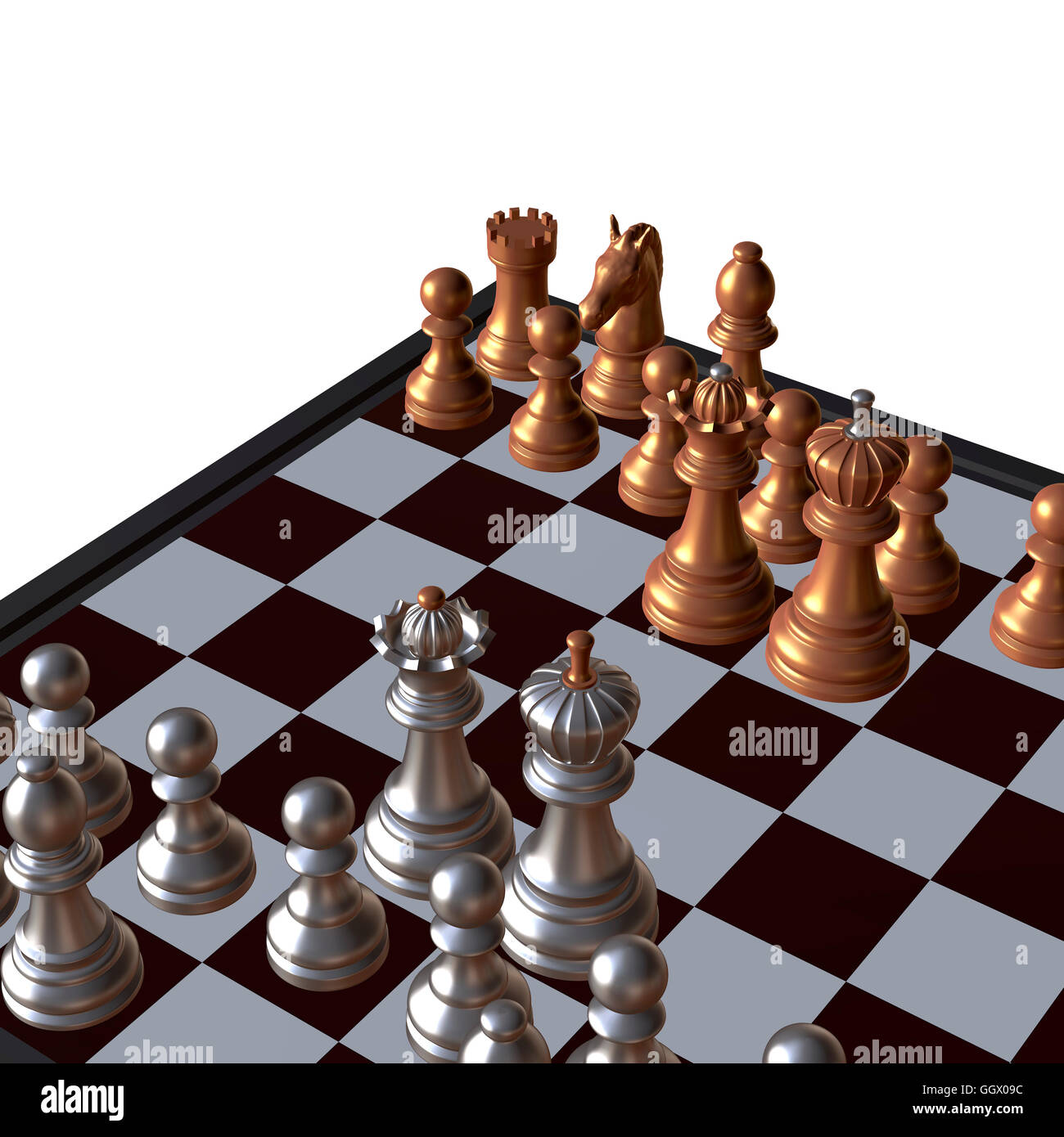 3d illustration of chess situation with figures Stock Photo - Alamy