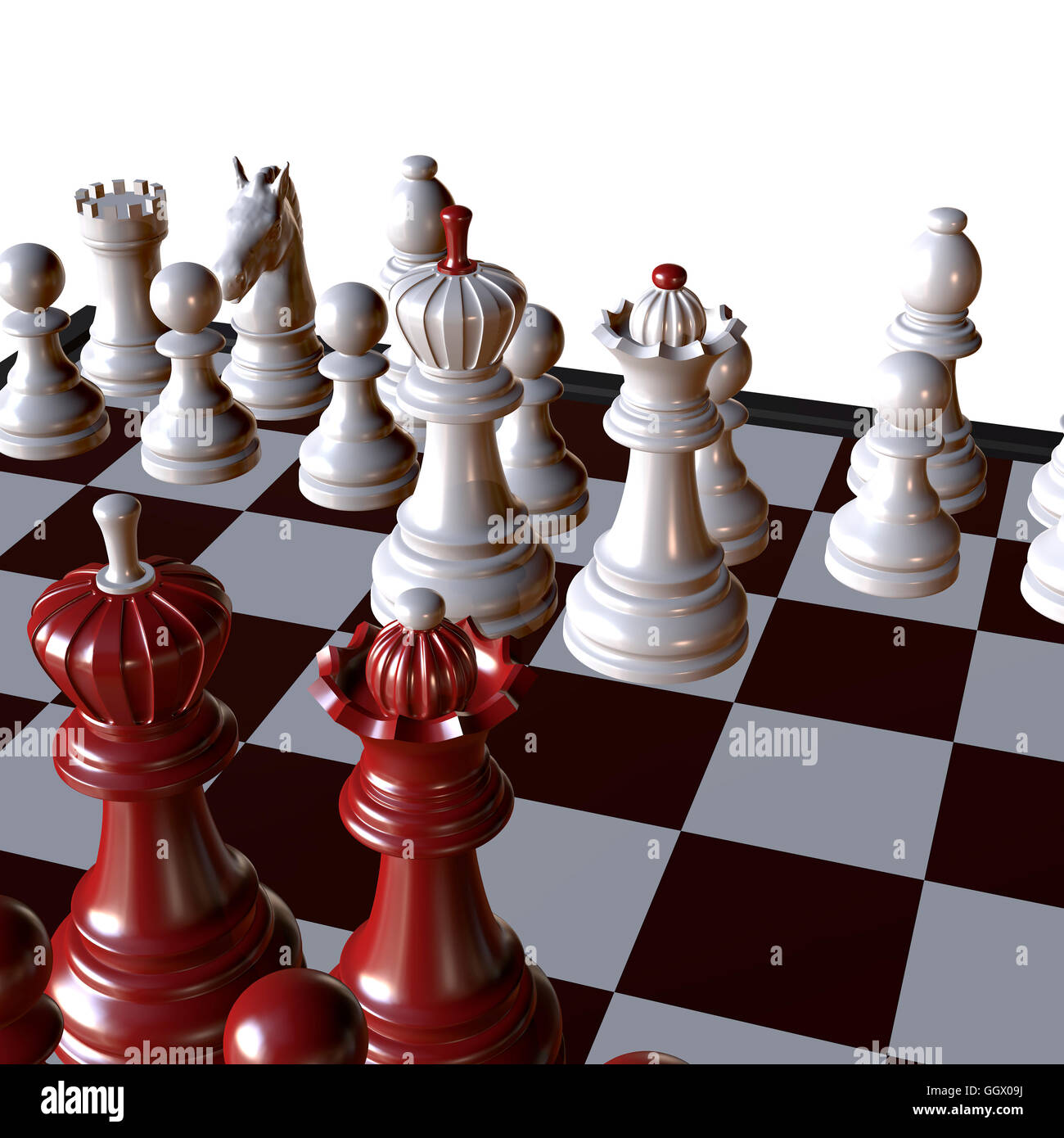 3d illustration of chess situation with figures Stock Photo - Alamy