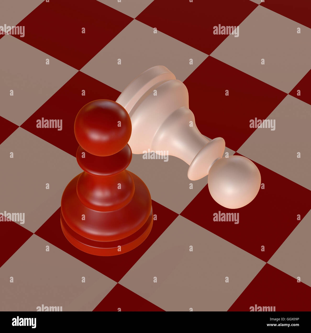 3d illustration of chess situation with figures Stock Photo - Alamy