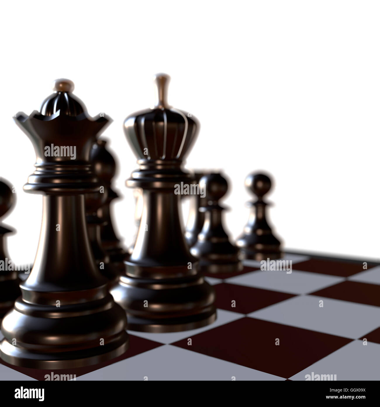 3d illustration of chess situation with figures Stock Photo - Alamy