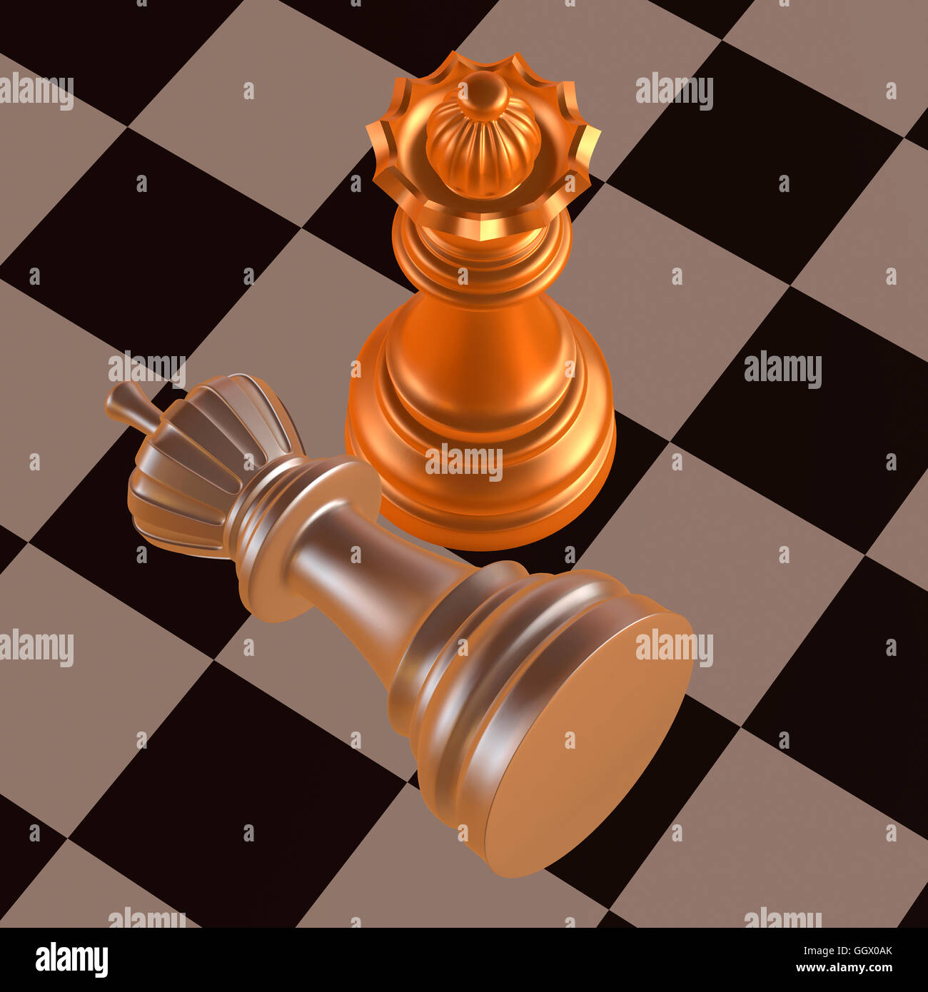 3d illustration of chess situation with figures Stock Photo - Alamy
