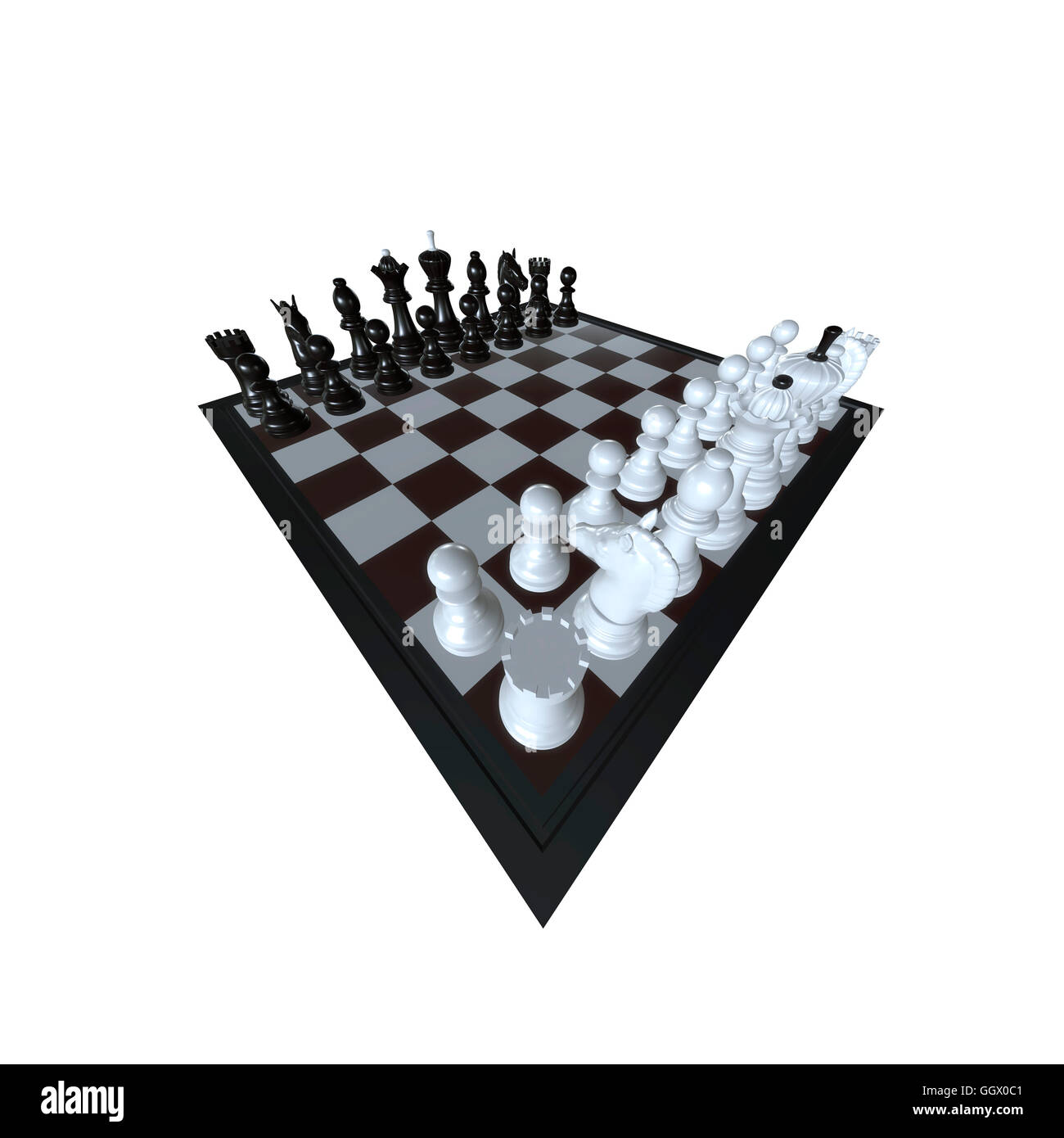 3d illustration of chess situation with figures Stock Photo - Alamy